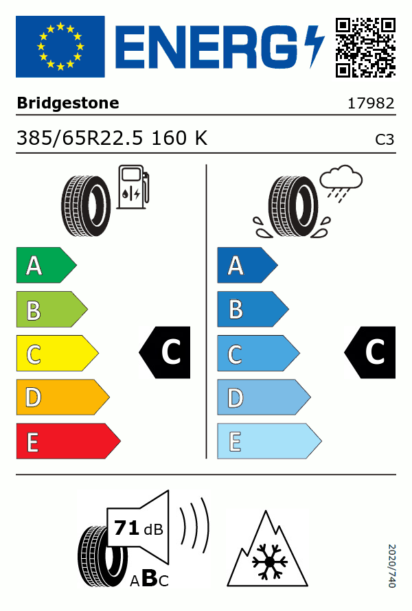 Pneu Bridgestone R179 385/65R22.5 160 K - ALLOPNEUS.COM