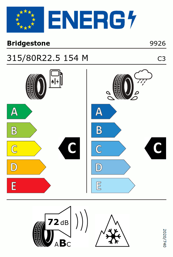 Pneu Bridgestone R249 ECOPIA 315/80R22.5 154 M - ALLOPNEUS.COM